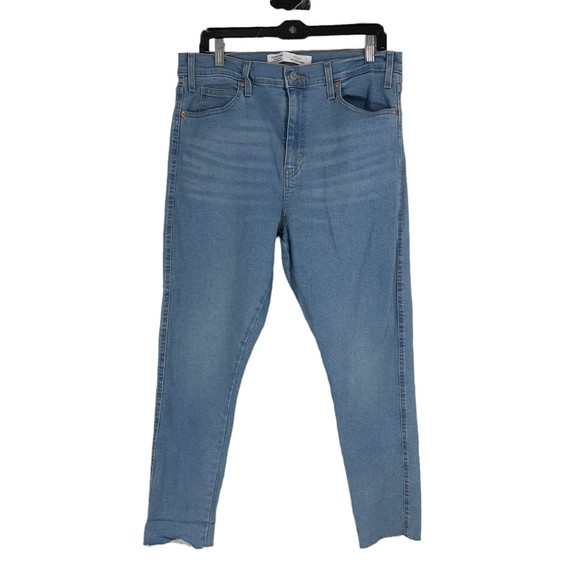Levis Jeans Signature Levi Strauss Heritage High Rise Skinny Jeans Wraw Hem Lightwash Sz 4